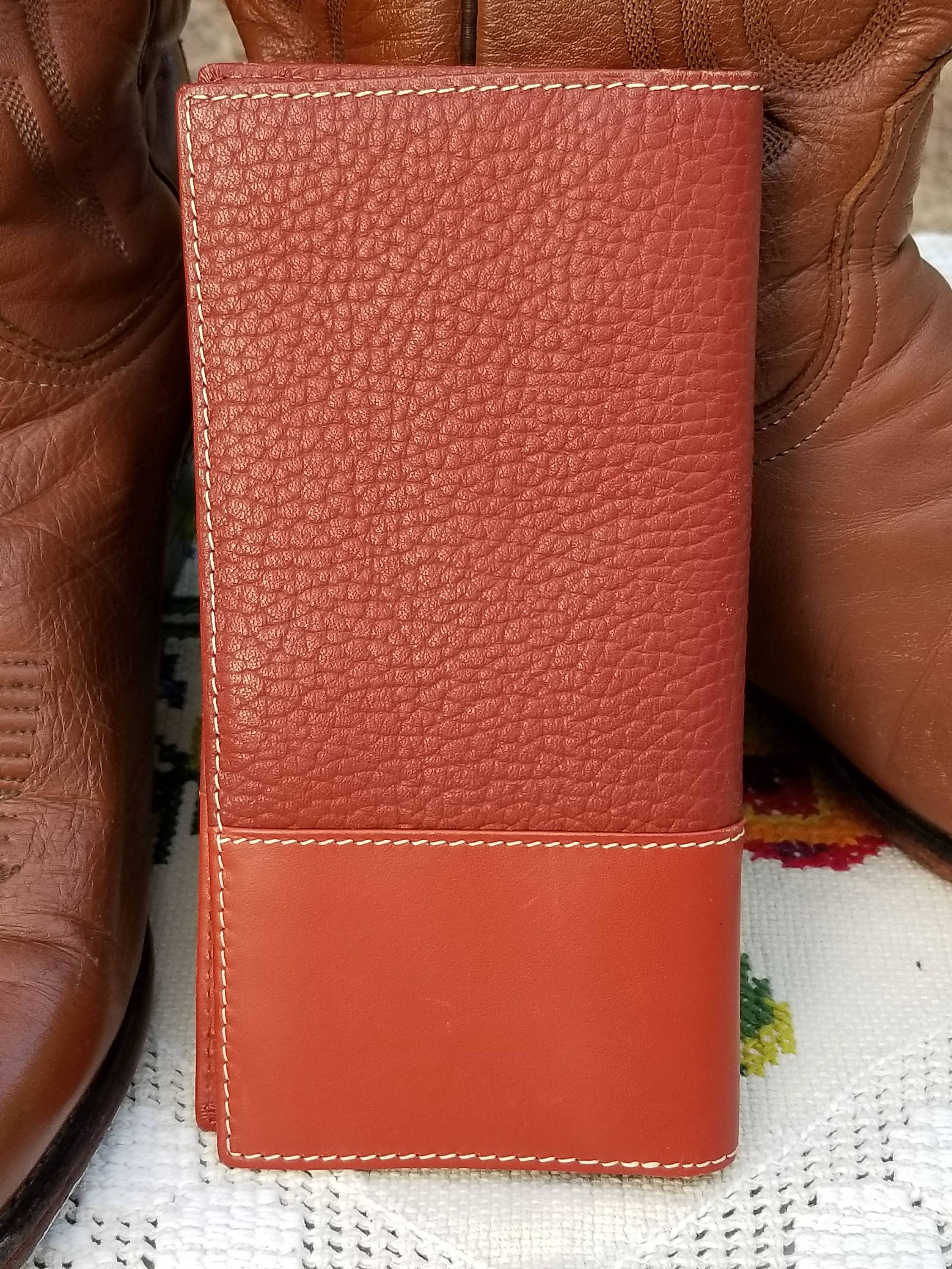 GUY LAROCHE PARIS Wallet, Continental Wallet, Brown Tan Pebbled Leather ...