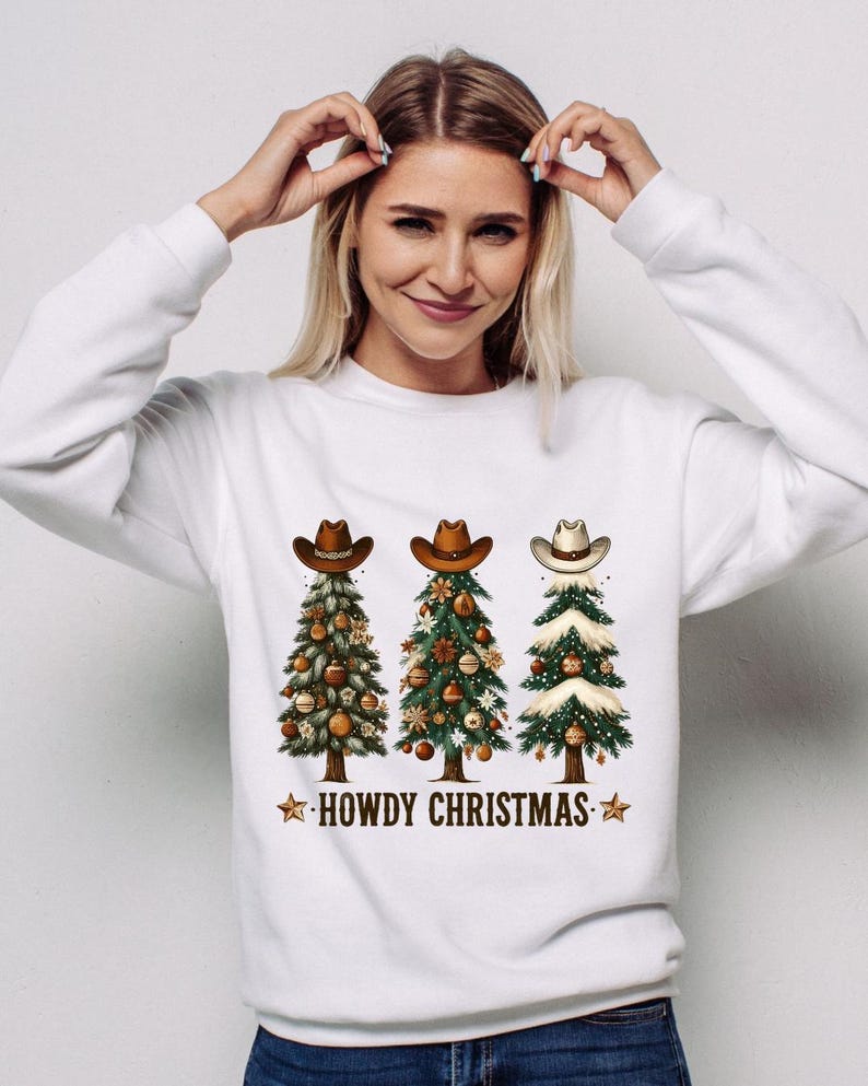 Howdy Christmas PNG, Western Christmas Trees Clipart, Cowboy Hat Xmas ...