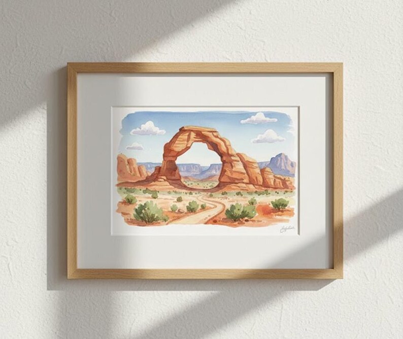Sedona Devil's Bridge Watercolor Outline | Print and Paint Template ...