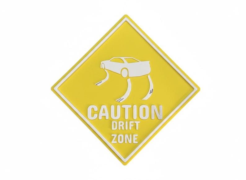 3D Personalizable Caution Drift Zone Wall Art | Sim Racing | Men Gift ...