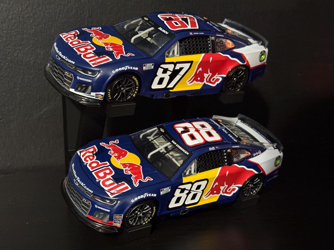 2 Car 1/24 Nascar PLA 3D Printed Tilted Display Stand. No Cars Included ...