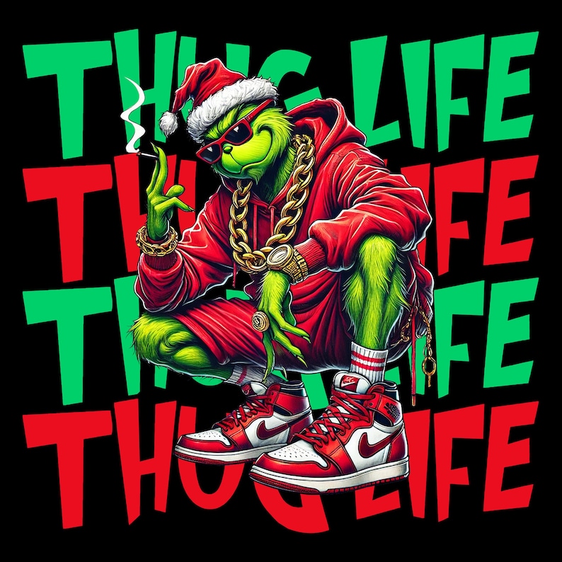 Funny Christmas “thug Life” Holiday Saving PNG | Sublimation | DTG/DTF ...