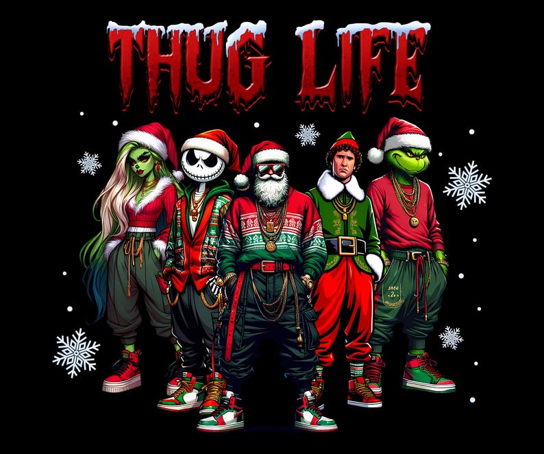 Funny Holiday “thug Life” Christmas Squad PNG | Digital Download ...