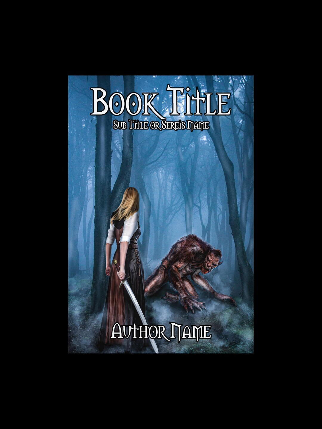 Maiden and Werewolf Fantasy Book Cover Design | Premade Ebook Cover for ...
