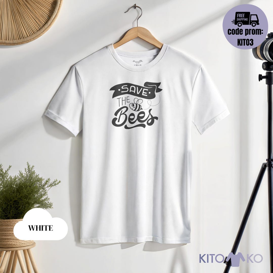 Save the Bees Tee Bee Conservation Typography Shirt, Pollinator Water ...