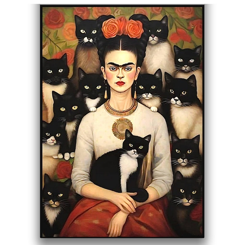 Frida Cat Painting - Etsy