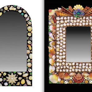 SHELL MIRRORS Custom Made & Designed to Your Size, Color, Shape Allow 6 ...