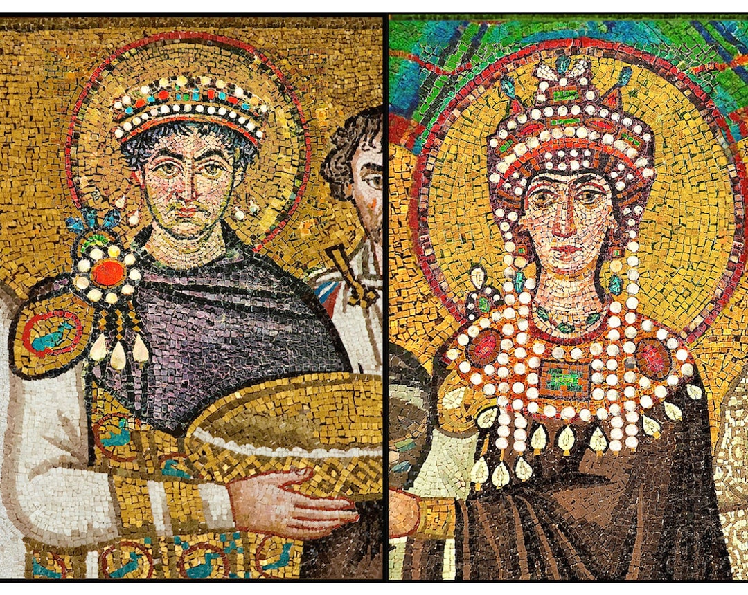 JUSTINIAN & THEODORA Portrait Prints of the Iconic Ravenna Mosaics on ...