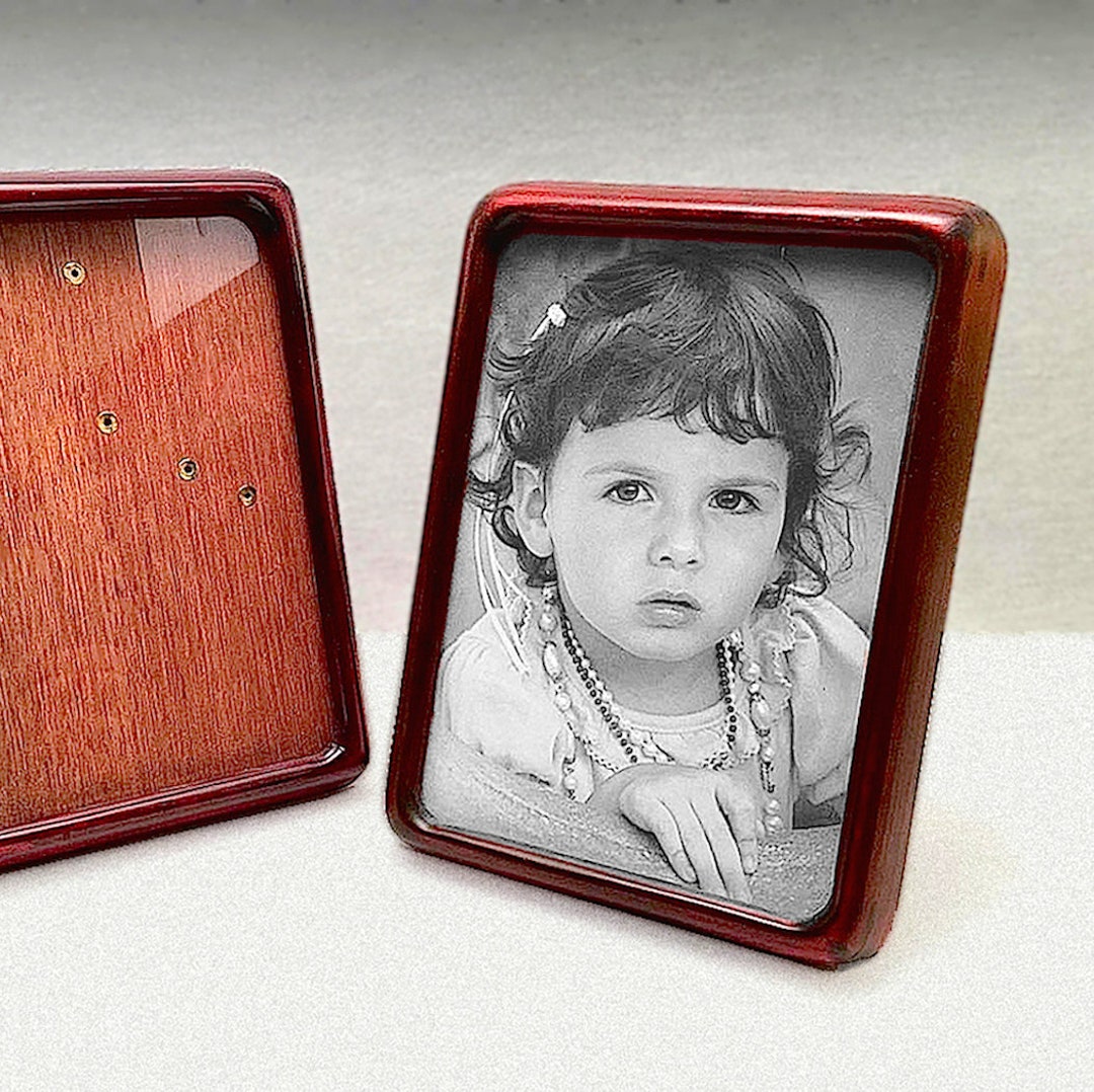 1970s RARE WOODS Picture Frames • HQ Satin Finished, 5x7” Exotic Red ...