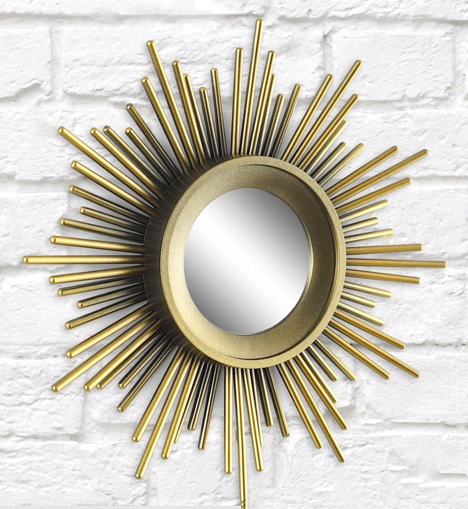 SUNBURST MIRROR Classic Spikes Design Molded Resin Enameled - Etsy