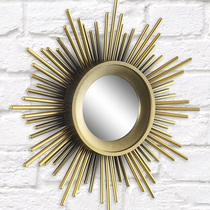 SUNBURST MIRROR • Classic Spikes Design Molded Resin Enameled in ...