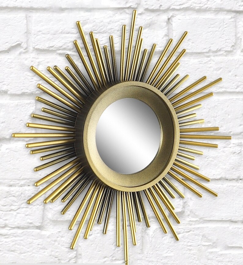 SUNBURST MIRROR Classic Spikes Design Molded Resin Enameled - Etsy