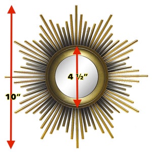 SUNBURST MIRROR • Classic Spikes Design Molded Resin Enameled in ...