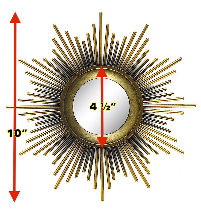 SUNBURST MIRROR Classic Spikes Design Molded Resin Enameled - Etsy