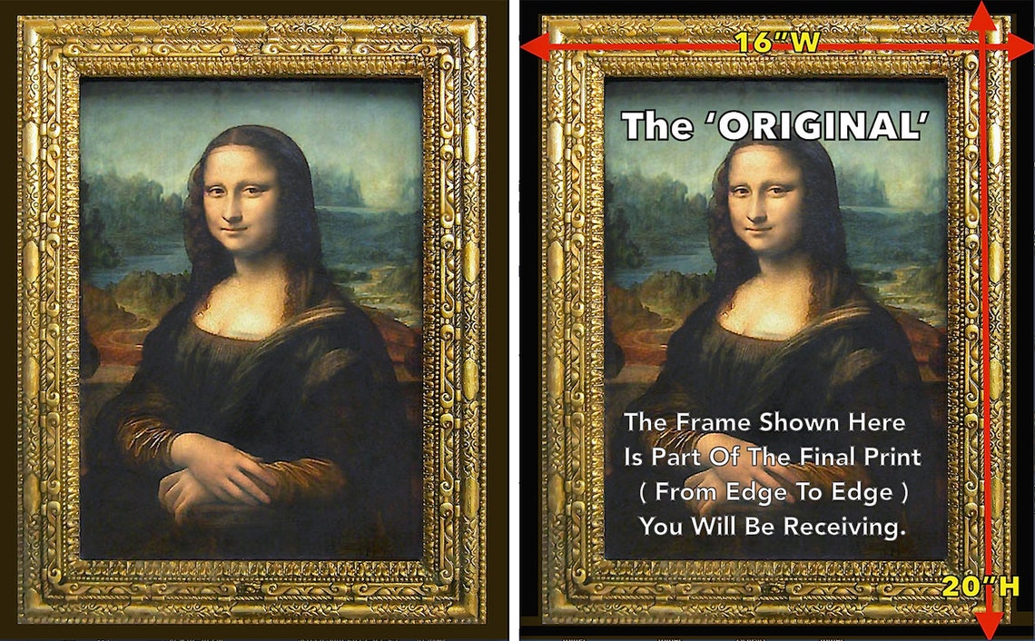 MONA LISA Three Different Print Replica Prints Digitally - Etsy