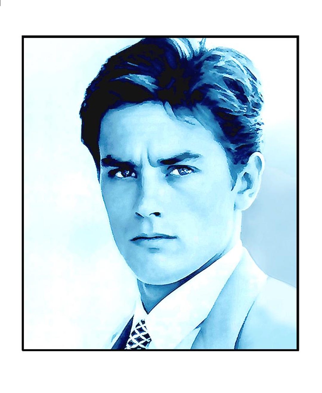 ALAIN DELON • the 'BLUE' Portrait & Poster Reproduction / Digitally ...