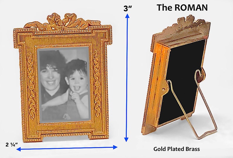 Vintage MINIATURE FRAMES in Solid Brass • Gold Plated & Enameled Photo ...