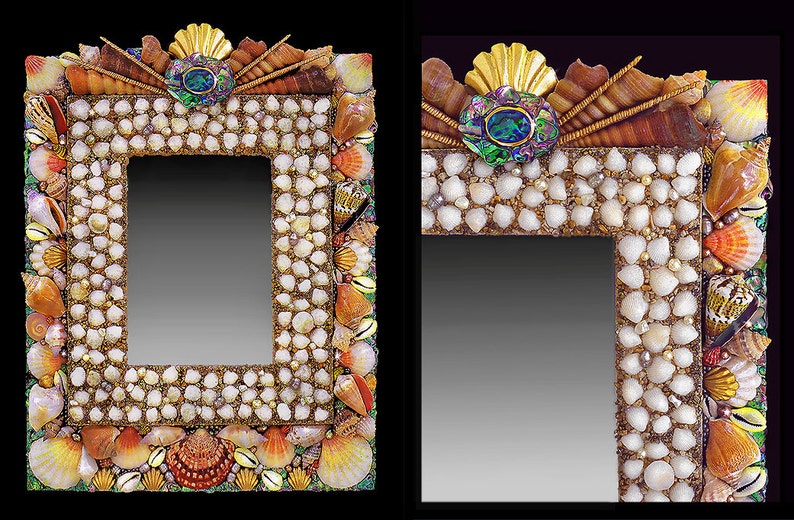 SHELL MIRRORS Custom Made & Designed to Your Size Color | Etsy
