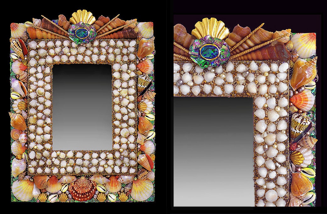 SHELL MIRRORS Custom Made & Designed to Your Size Color | Etsy
