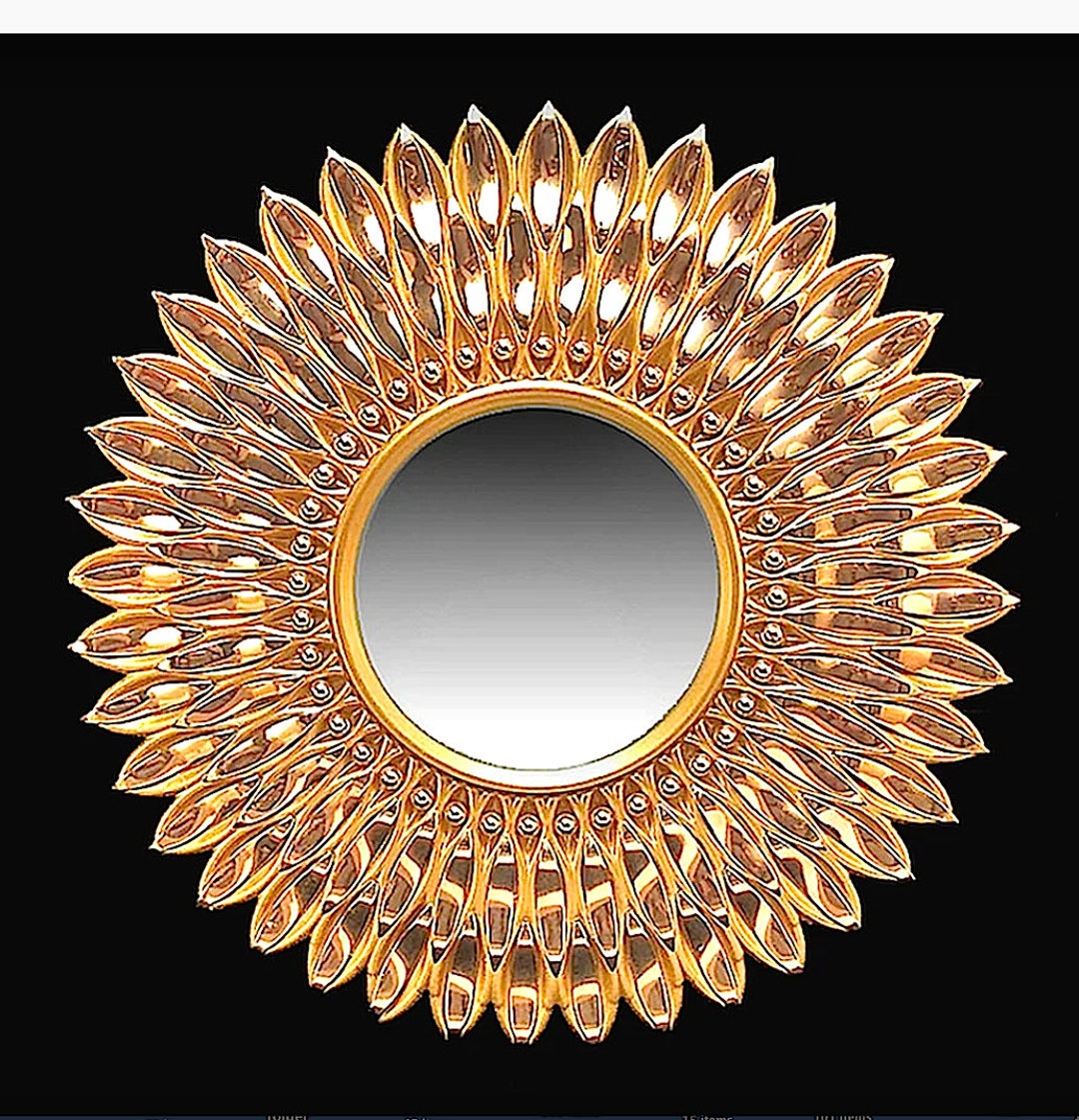 HANDMADE • 10” SUNBURST / Starburst Mirror • One of A Kind • Accented W ...