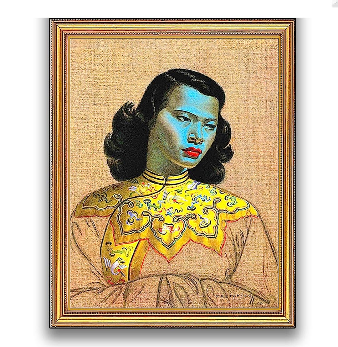 The CHINESE GIRL • 8x10" Gold Gilt FRAMED • by Vladimir Tretchikoff ...