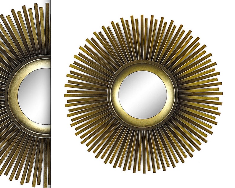 SUNBURST MIRROR • 10" Flat Multi Level Spikes in A 3D Design • Enameled ...