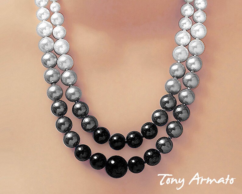 BLACK, WHITE, & GREY Pearls • A Modern Classic • Custom Special Order ...