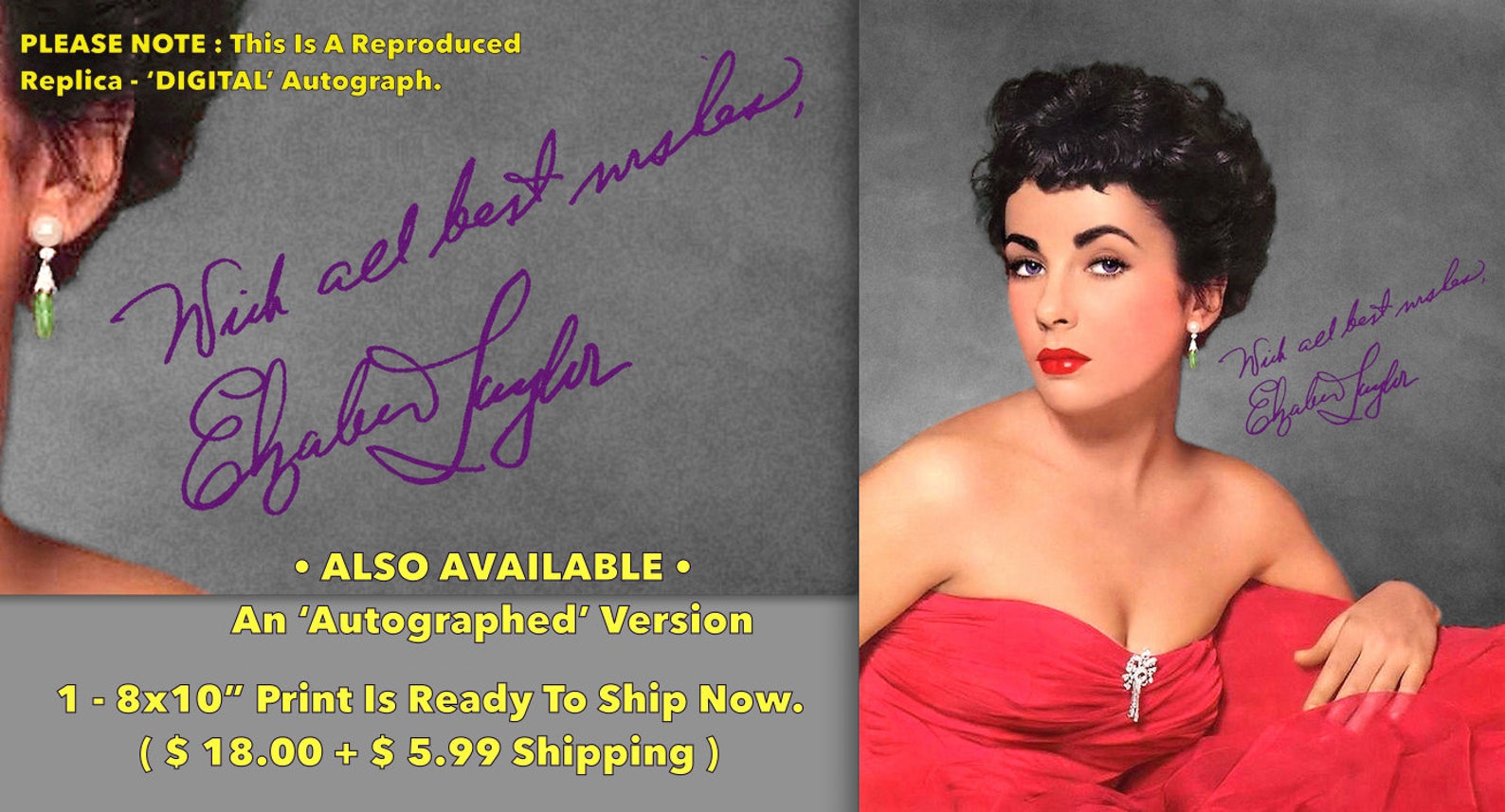 ELIZABETH TAYLOR Classic Portraits Limited Editions / | Etsy
