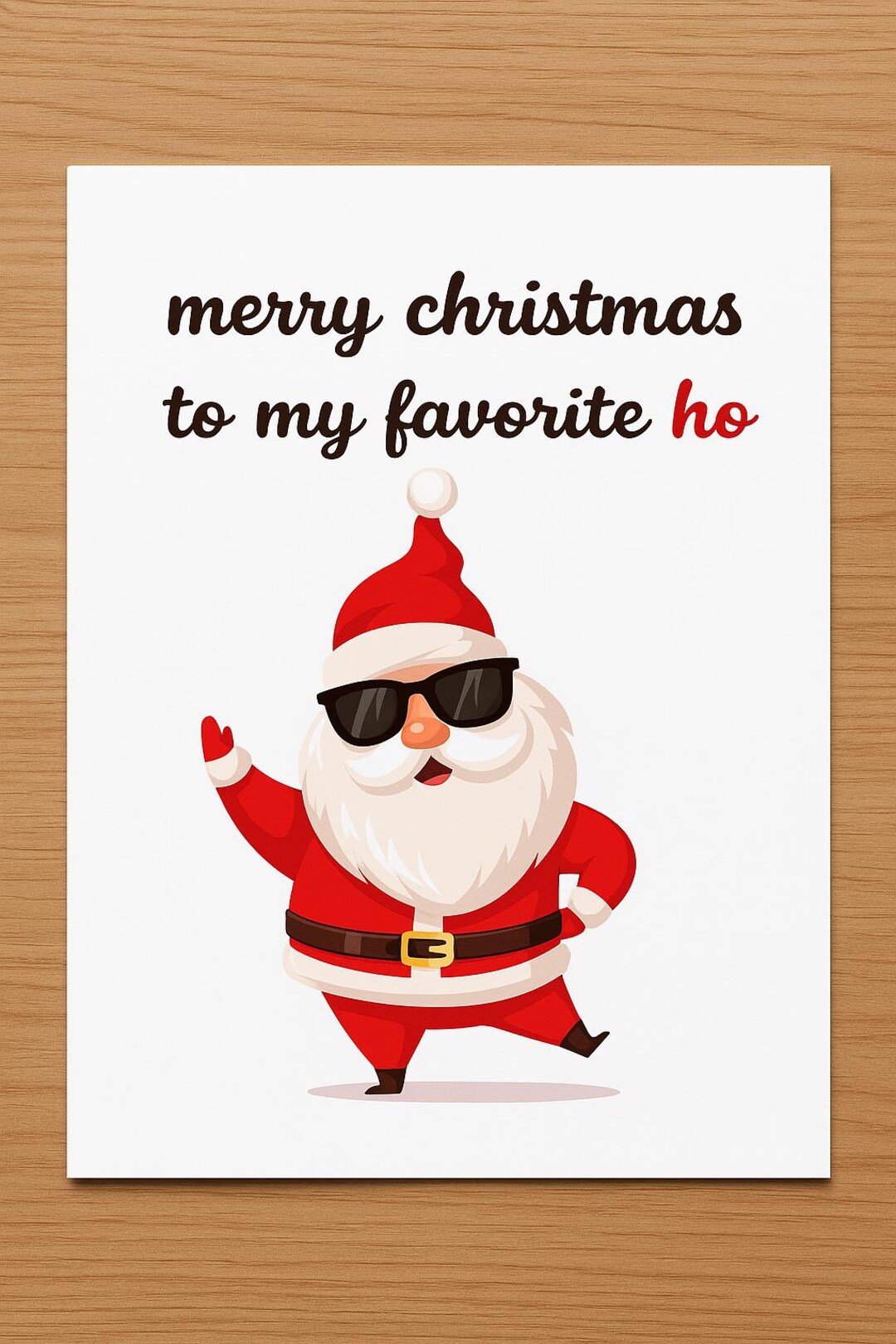 Funny Santa Christmas Card: Merry Christmas to My Favorite Ho (digital ...