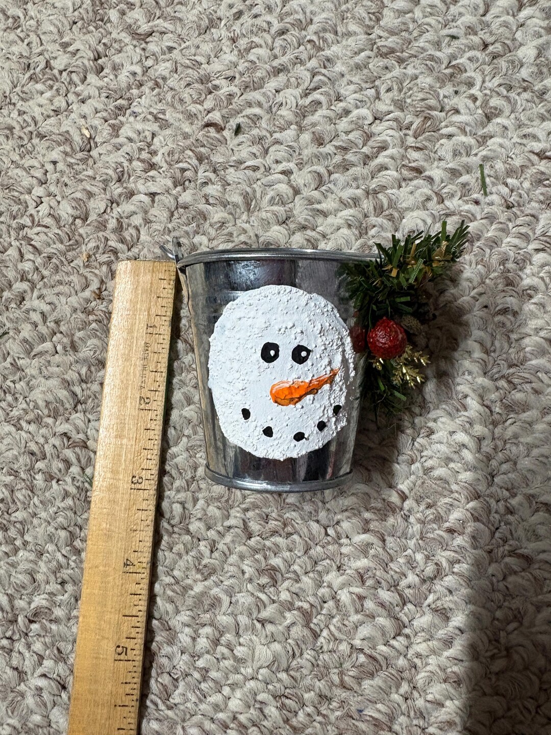 Mini Silver Buckets Hand Painted Snowman Christmas Winter Decor - Etsy