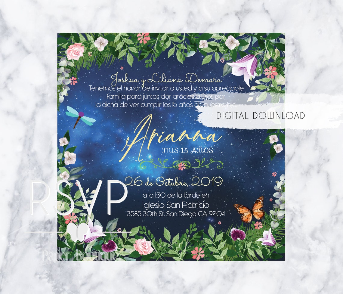 Quinceanera Invitation Midsummer Night's Dream Invitation - Etsy