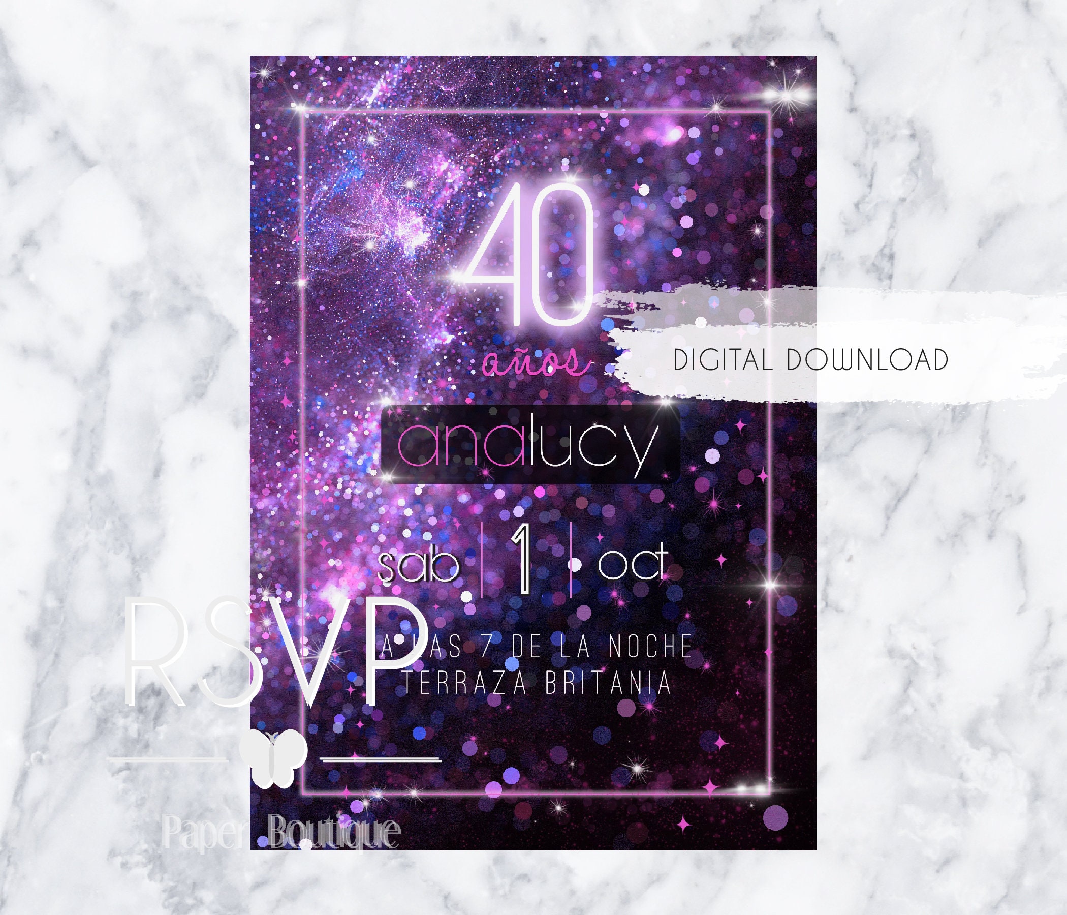 Euphoria Theme Birthday Invitation - Etsy