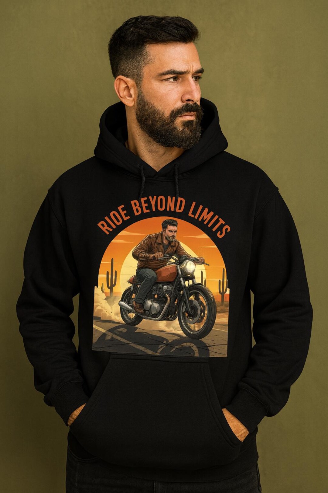 Ride Beyond Limits Biker Hoodie | Cafe Racer Motorcycle Hoodie | Moto ...