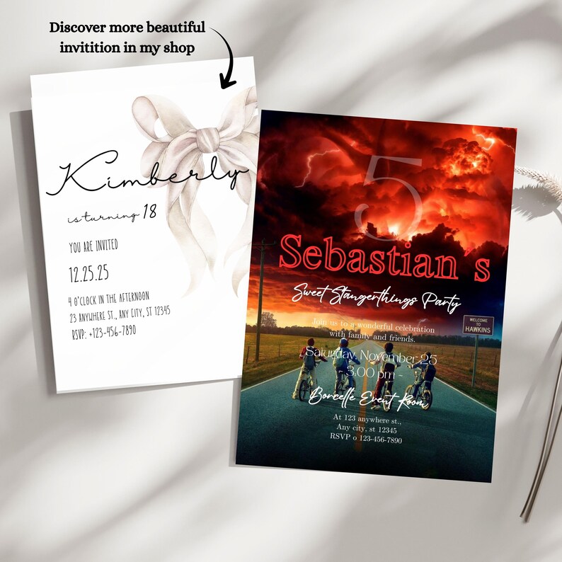 Stranger Things Birthday Invitation | Editable Canva Template | Hawkins ...