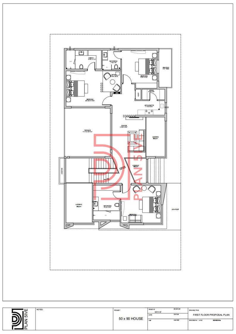 Modern 4-bedroom Villa House Plan | PDF + DWG Source File - Etsy