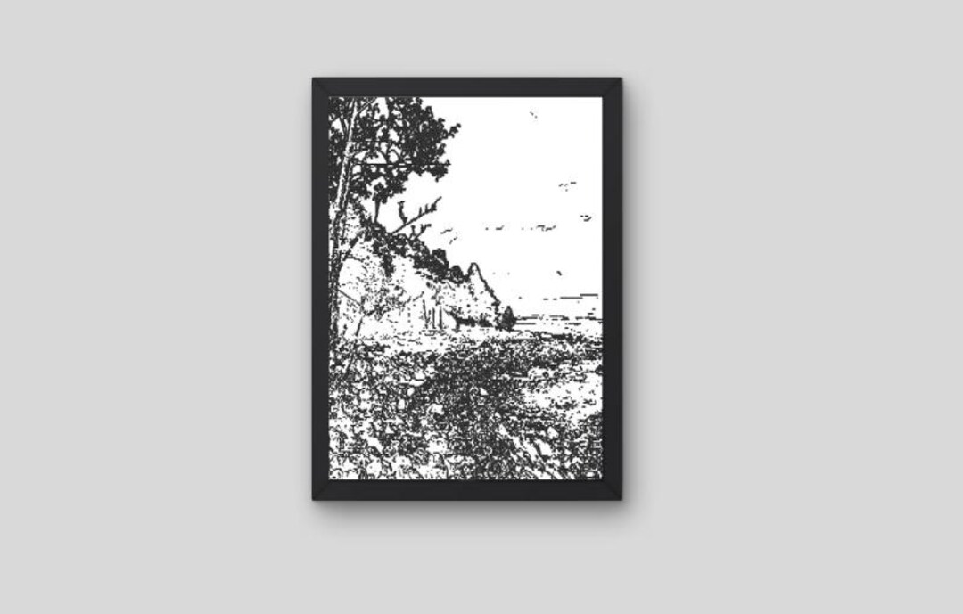 Coast in the Forrest – Minimalist Nature Line Art | Tranquil Digital ...