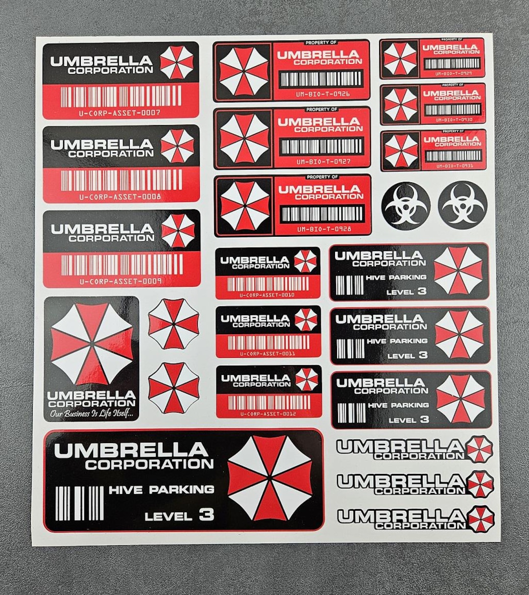 Umbrella Corporation Sticker Set | Asset Tags | Premium Vinyl Decals ...