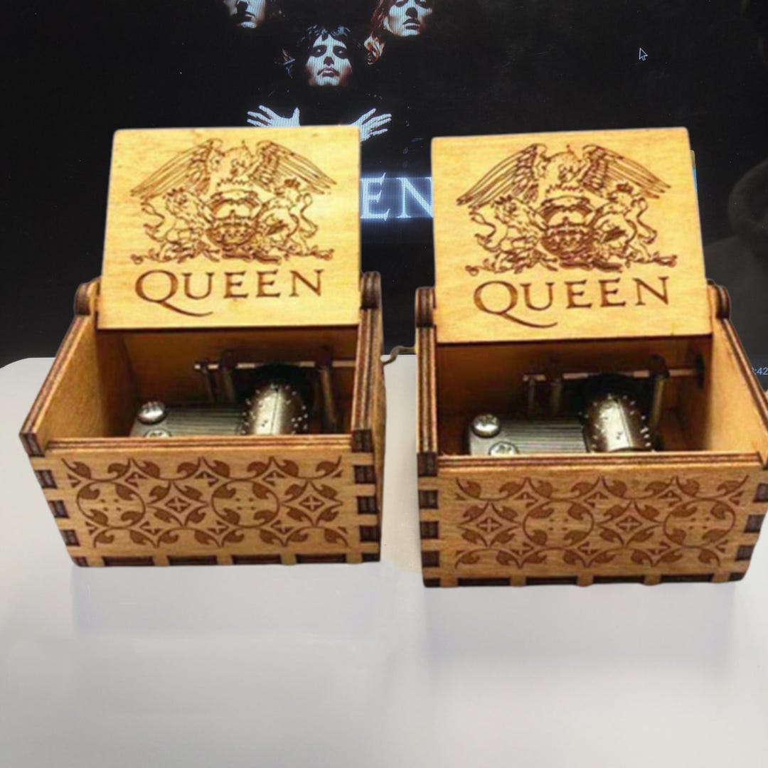 Classic Rock Music Box Wooden Handmade, Vintage Music Box Gift ...