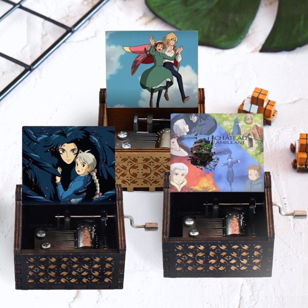 Moving Castle Music Box Wooden, Handmade Custom Gift, Anime Keepsake ...
