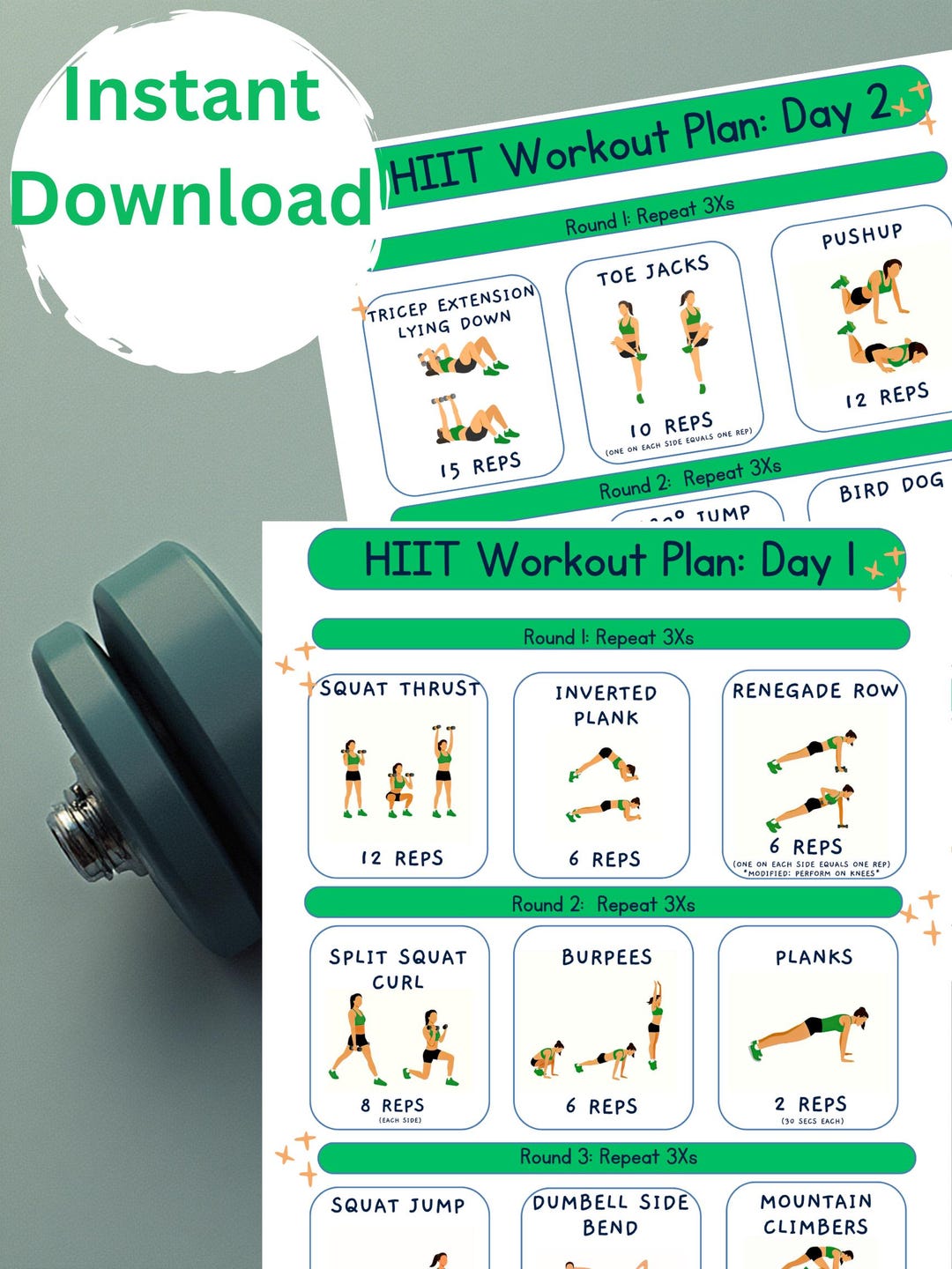 30 Day High Intensity Interval Training (HIIT) Workout Plan - Etsy