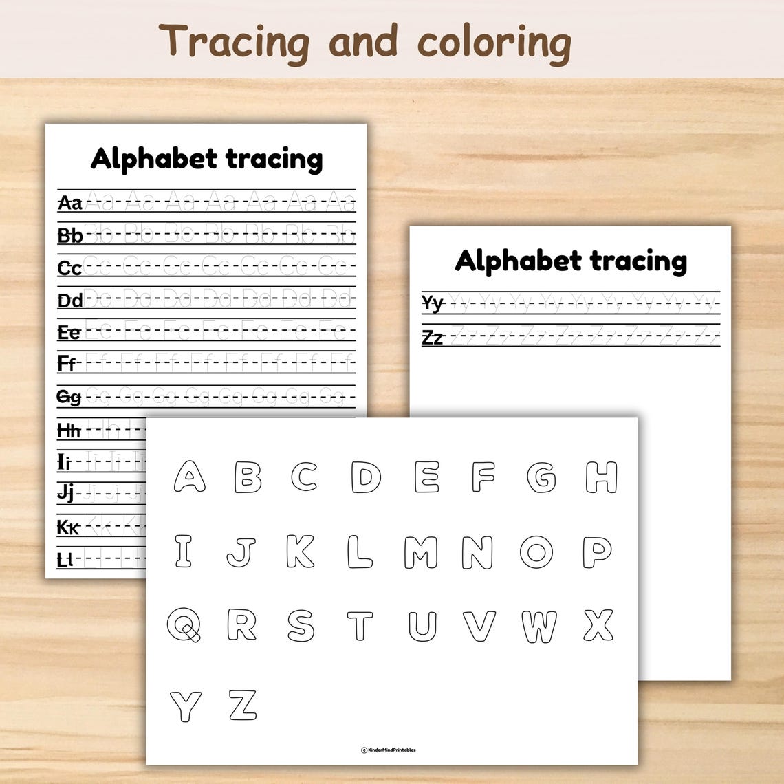 Alphabet Tracing Worksheets: ABC Handwriting Practice (PDF) - Etsy
