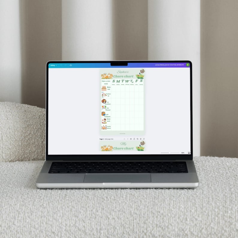 Chore Chart Printable Editable for Kids | Weekly Responsibility Chart ...