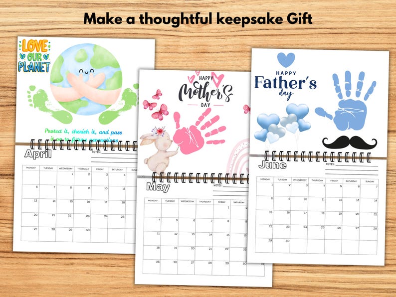 2026 Handprint Footprint Calendar Keepsake - DIY Kids Gift (digital ...