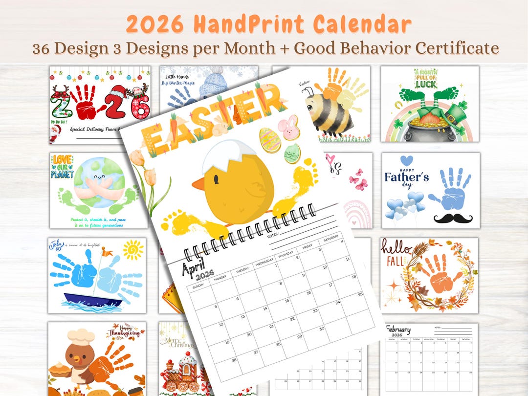 2026 Handprint Footprint Calendar DIY Kids Keepsake (PDF) - Etsy