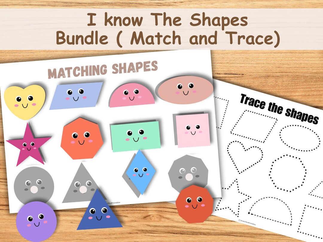 Shape Matching & Tracing Activity, Preschool Learning Game (PDF Pattern ...