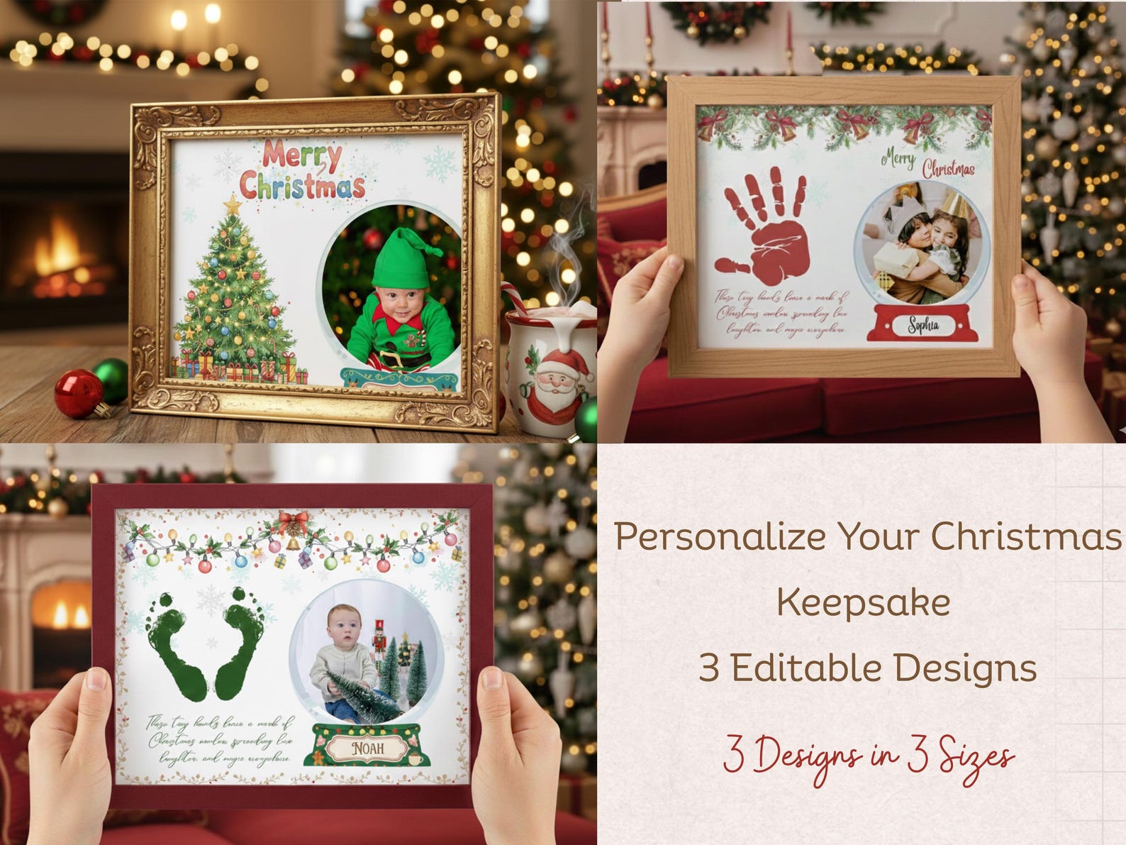 Christmas Handprint Keepsake: Snow Globe Photo & Poem Bundle Baby's ...