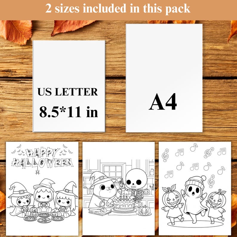 Kawaii Halloween Coloring Pages, Cute Spooky Activity Sheets (PDF) - Etsy