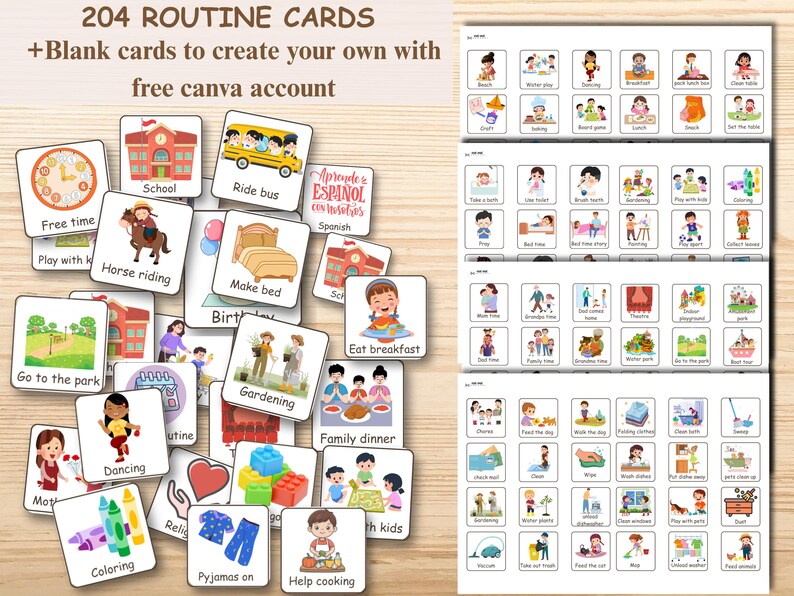 Editable Kids Routine Flip Chart, Visual Daily Schedule (digital ...