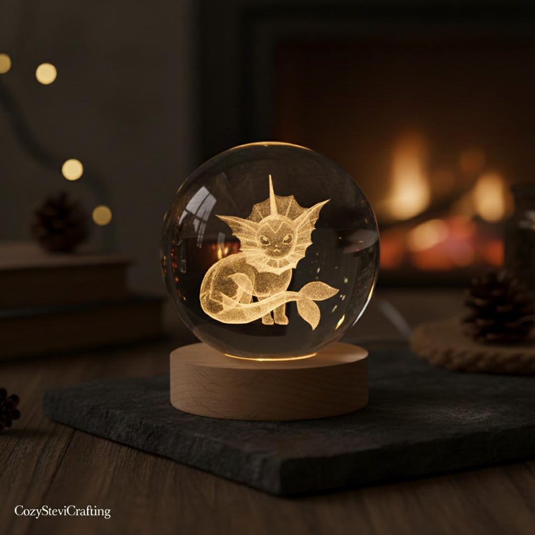 Relaxing Crystal Lighting Gift – 3D Laser-engraved Crystal Glass Night ...