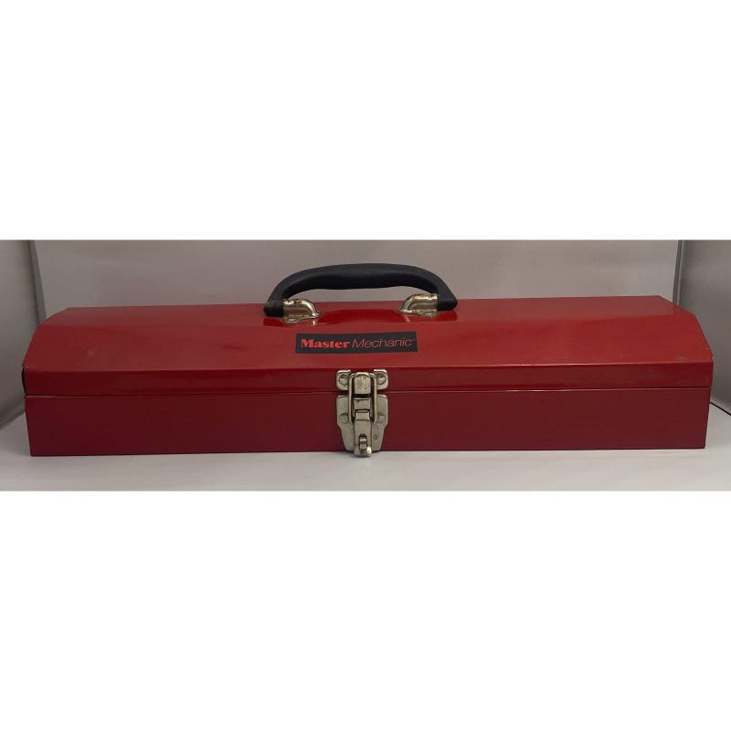 Vintage Red Metal Toolbox - Etsy